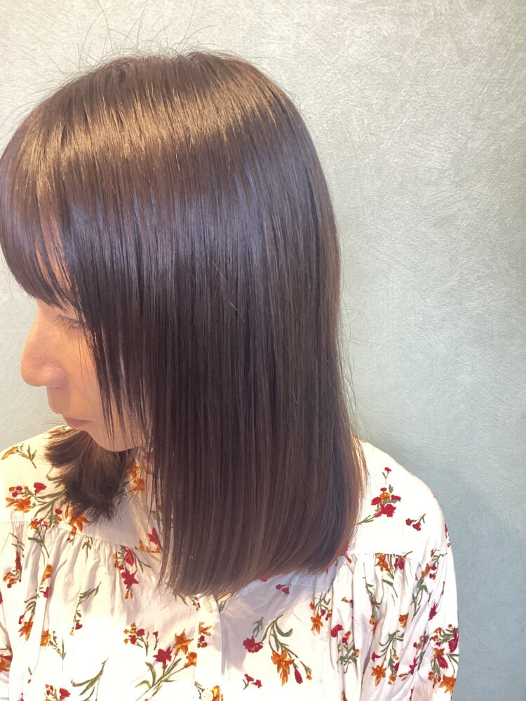 縮毛矯正カラーを同時進行で！！ | 自然派コスメ&髪質改善美容室 福岡市東区箱崎のFlan hair