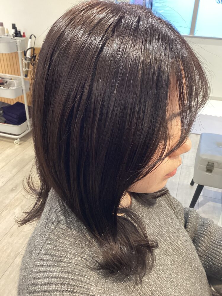 柔らかくみせる自然なカラーデザイン | 自然派コスメ&髪質改善美容室 福岡市東区箱崎のFlan hair